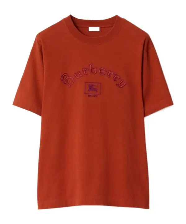 Burberry Gothic Logo Cotton T-shirt - Fire Orange