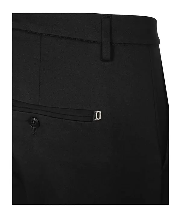 DONDUP Tailored Trousers With Cuffed Hem - Black