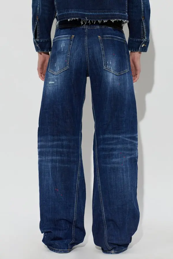 Dsquared2 Loose Twisted Distressed Jeans - Blue