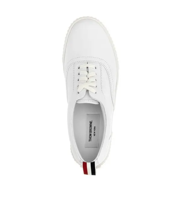 Thom Browne Heritage Round Toe Lace-up Sneakers - White