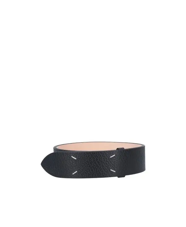 MAISON MARGIELA Four-stitch Logo Leather Belt - Black