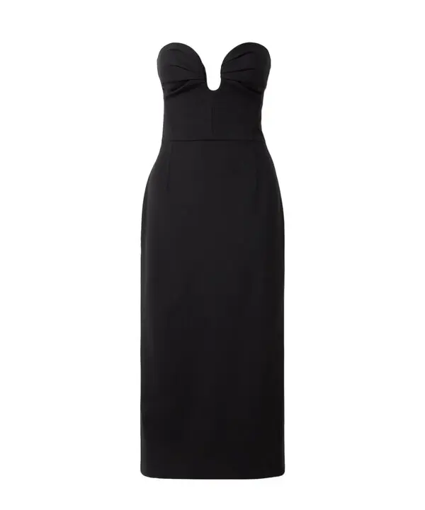 Carolina Herrera Pleated Wool Blend Dress