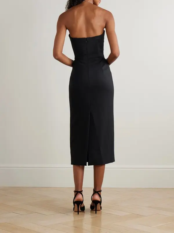 Carolina Herrera Pleated Wool Blend Dress