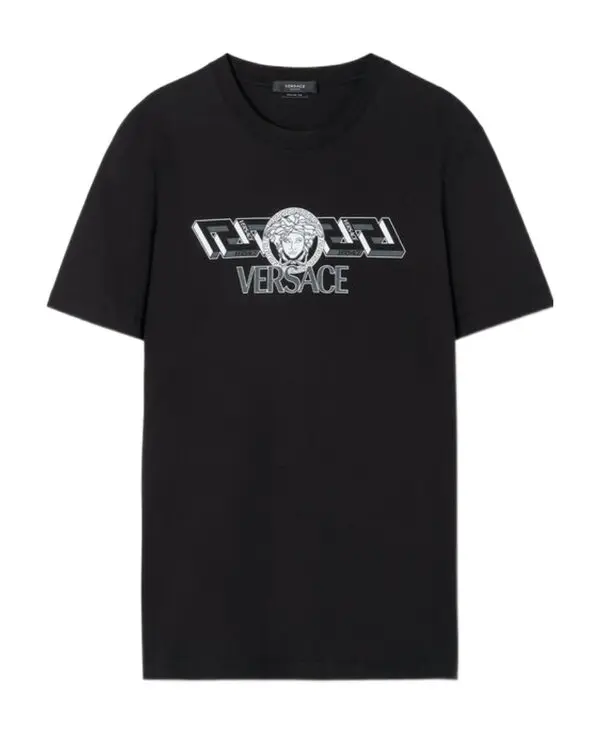 Versace Logo Printed Crewneck T-shirt