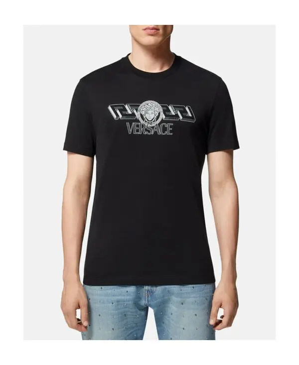 Versace Logo Printed Crewneck T-shirt
