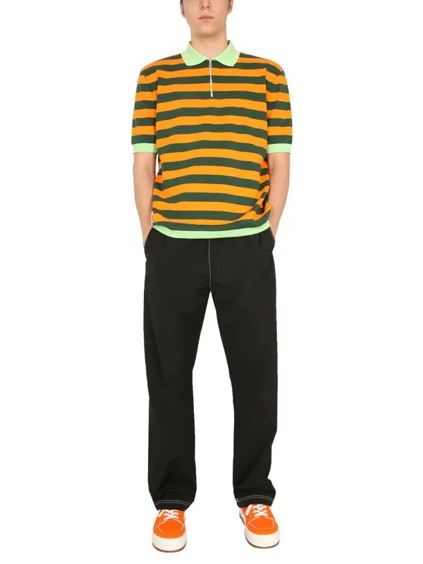Sunnei Stripped Knitted Polo Shirt