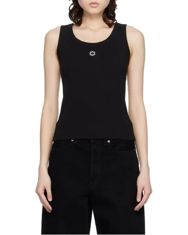 Kenzo Boke Flower 2.0 Embroidered Rib Tank Top - Black