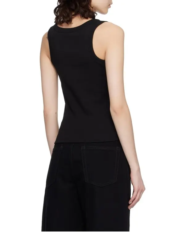 Kenzo Boke Flower 2.0 Embroidered Rib Tank Top - Black