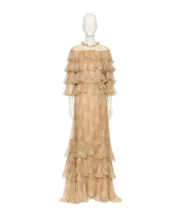 Valentino Garavani Tiered Pattern Dress
