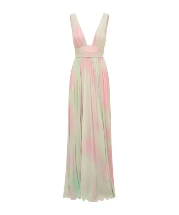 LoveShackFancy Madeleine Pleated Maxi Dress - Iris Mistata