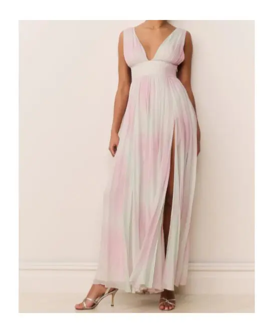 LoveShackFancy Madeleine Pleated Maxi Dress - Iris Mistata