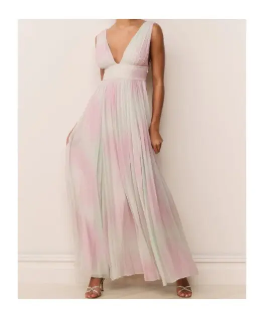 LoveShackFancy Madeleine Pleated Maxi Dress - Iris Mistata