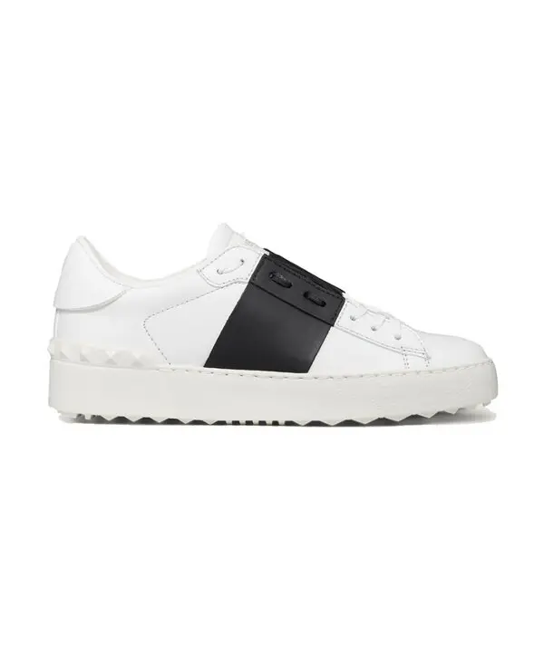 Valentino Garavani Contrast Band Lace-up Sneakers - White