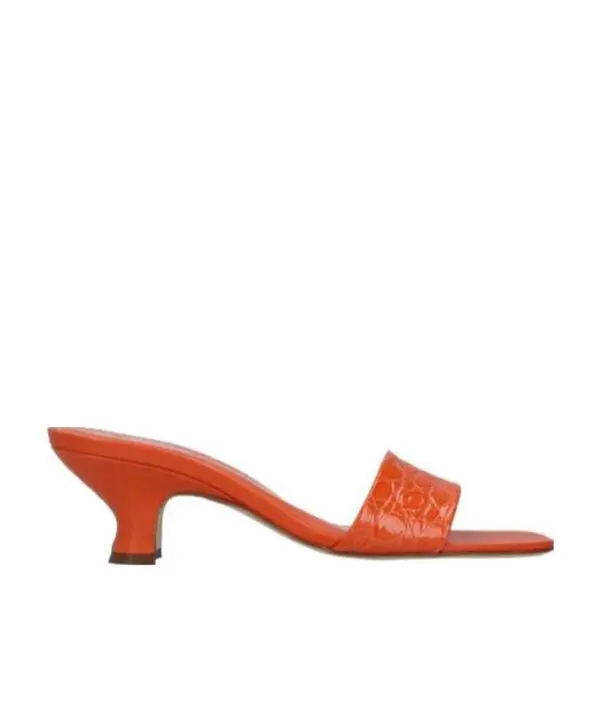 By Far Ceni Embossed Mules - Brown