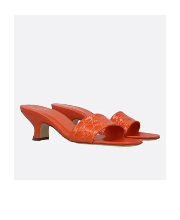 By Far Ceni Embossed Mules - Brown
