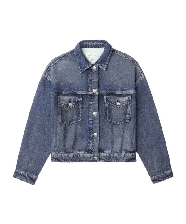 RAG  BONE Rag & Bone Cropped Denim Trucker Jacket