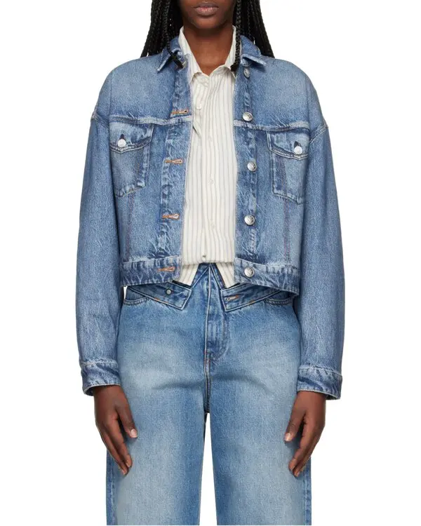 RAG  BONE Rag & Bone Cropped Denim Trucker Jacket