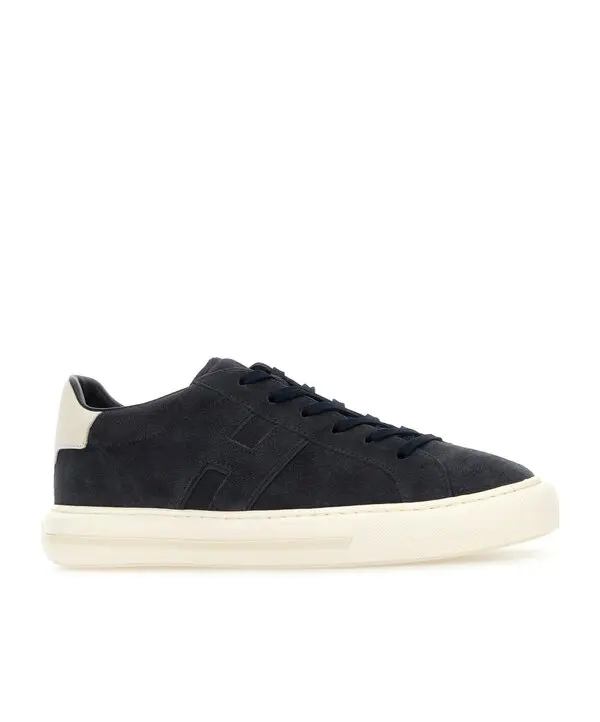 Hogan Suede Sneakers With H Patch Detail - Blue