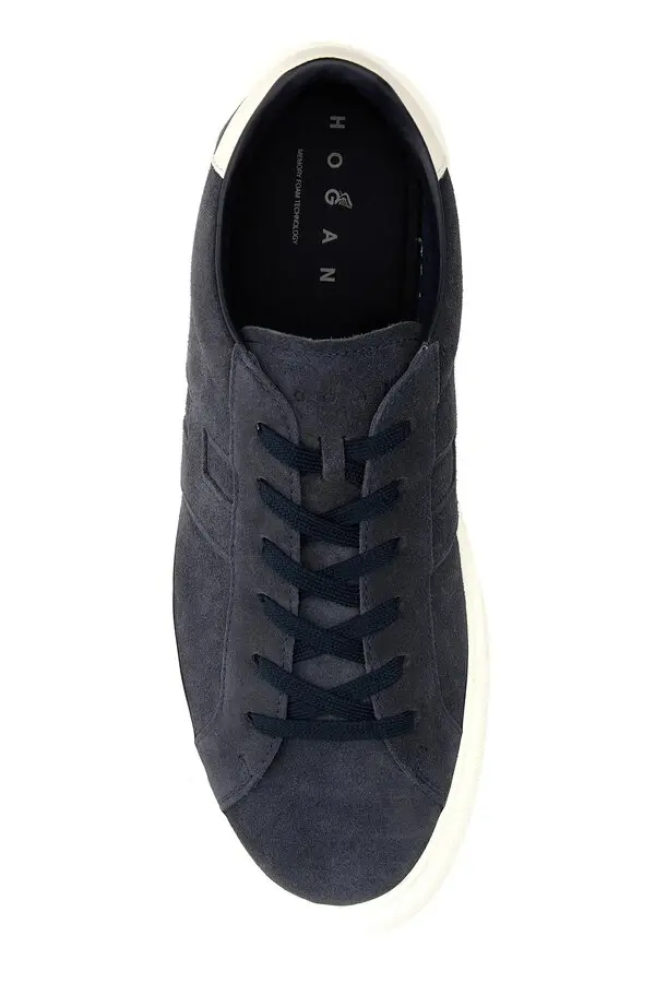 Hogan Suede Sneakers With H Patch Detail - Blue