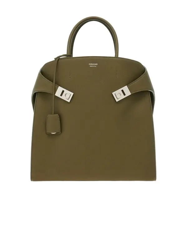 FERRAGAMO Hug Tote Bag - Olive Green