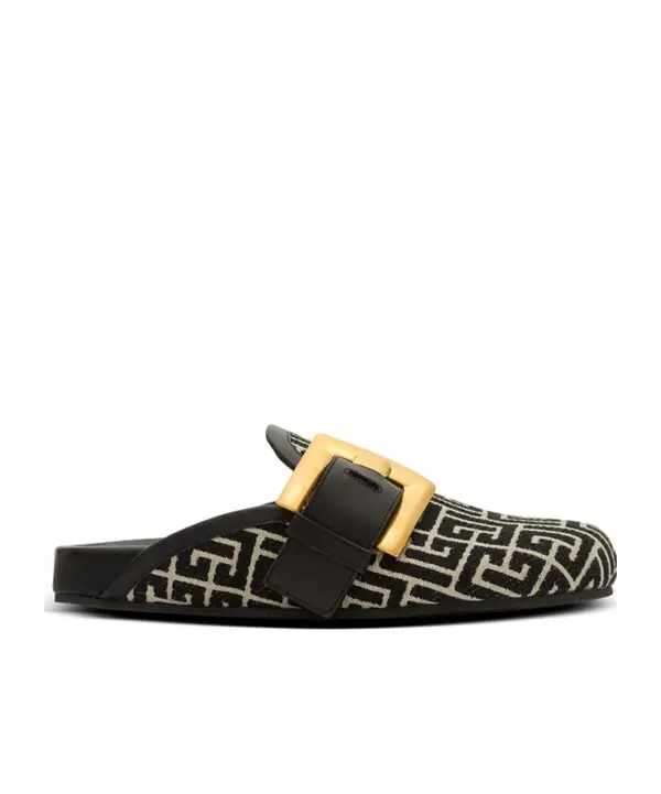 Balmain Pb Monogram Anthem Slides - Black