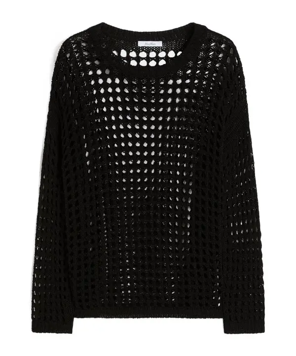 Max Mara Febe Open-knit Pullover - Black