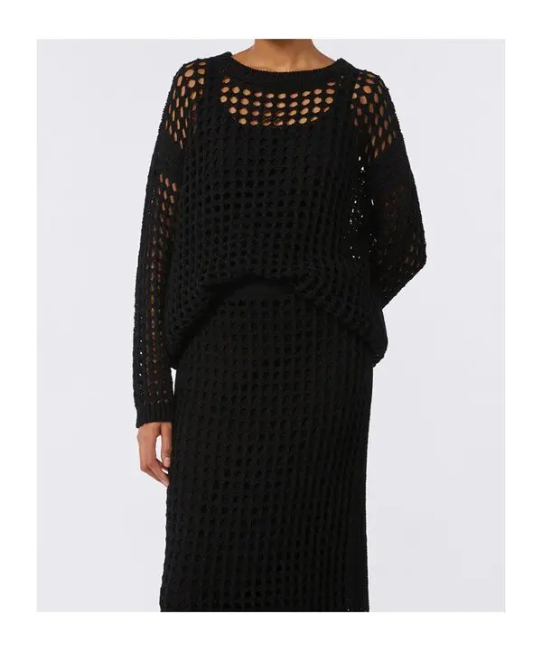 Max Mara Febe Open-knit Pullover - Black
