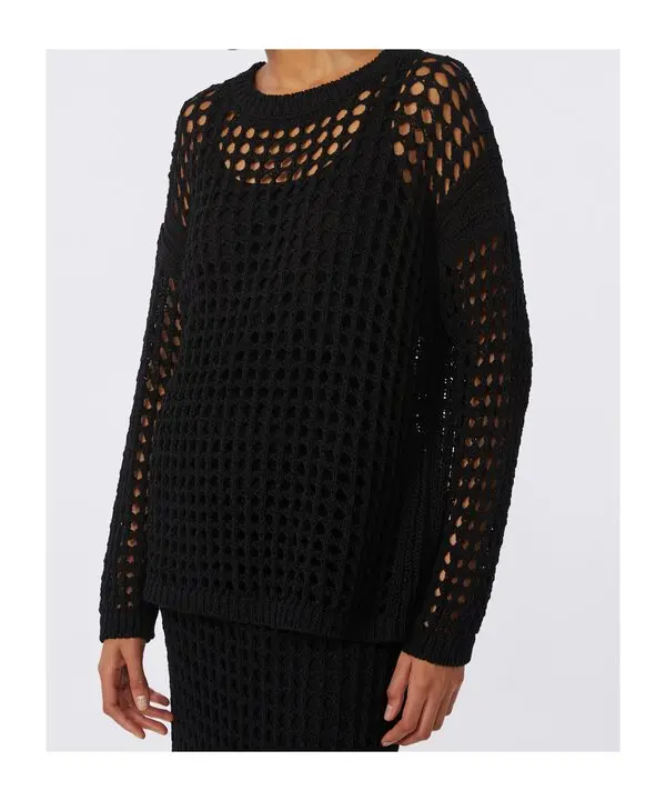 Max Mara Febe Open-knit Pullover - Black