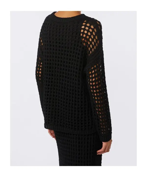 Max Mara Febe Open-knit Pullover - Black