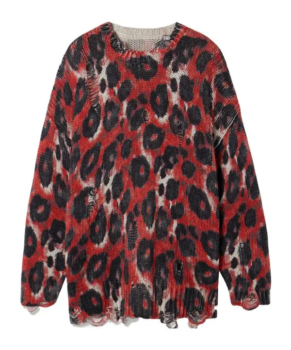 R13 Animal Print Knitted Jumper - Multi-color