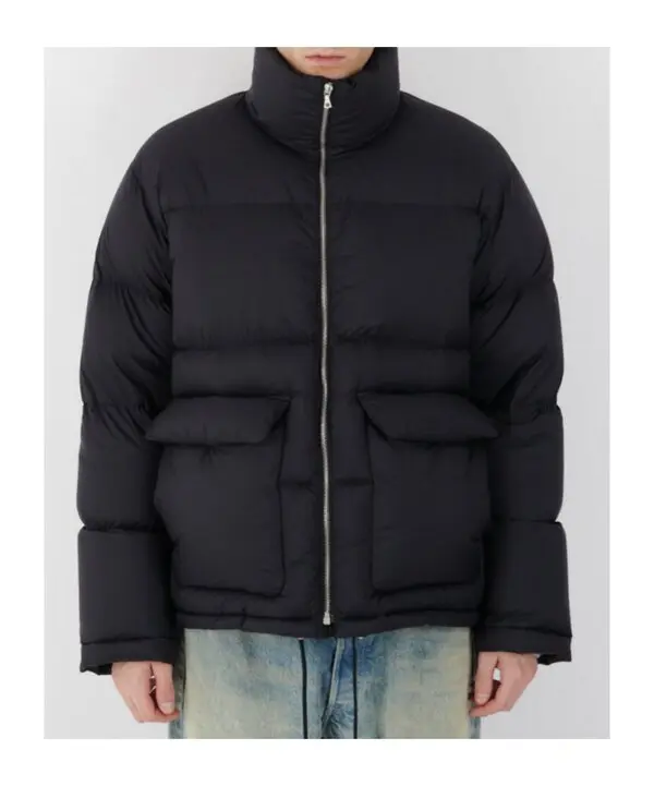 Auralee High Neck Zip Up Puffer Jacket - Black