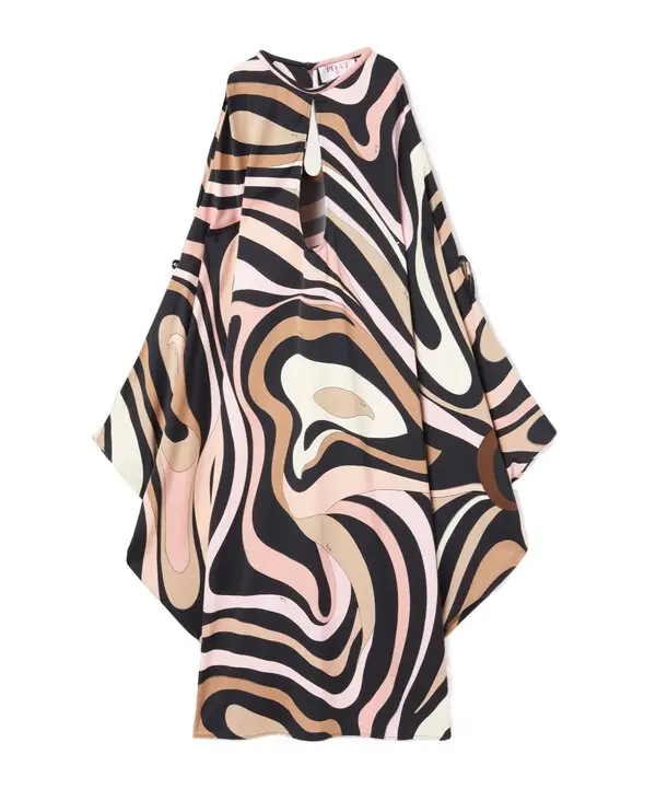 Emilio Pucci Marmo Print Kaftan Mini Dress - Black