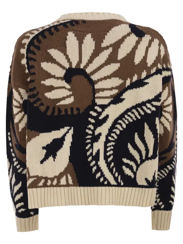 Max Mara Patterned Crewneck Jumper - Nude