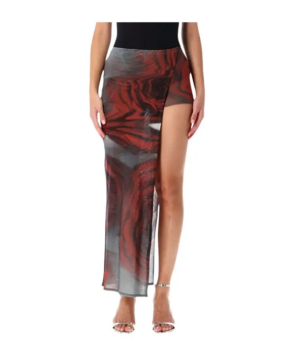 JEAN PAUL GAULTIER Blurred Roses Tulle Skort