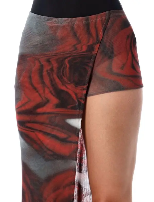 JEAN PAUL GAULTIER Blurred Roses Tulle Skort