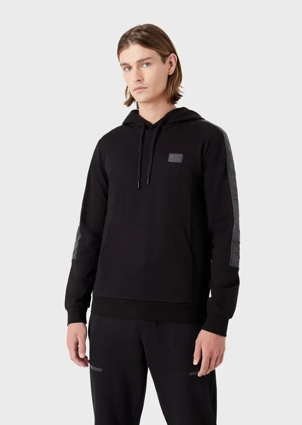 EA7 Cotton Logo Detail Hoodie