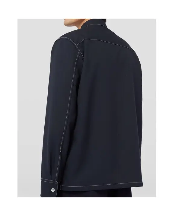 JIL SANDER Long Sleeved Zip-up Shirt - Midnight