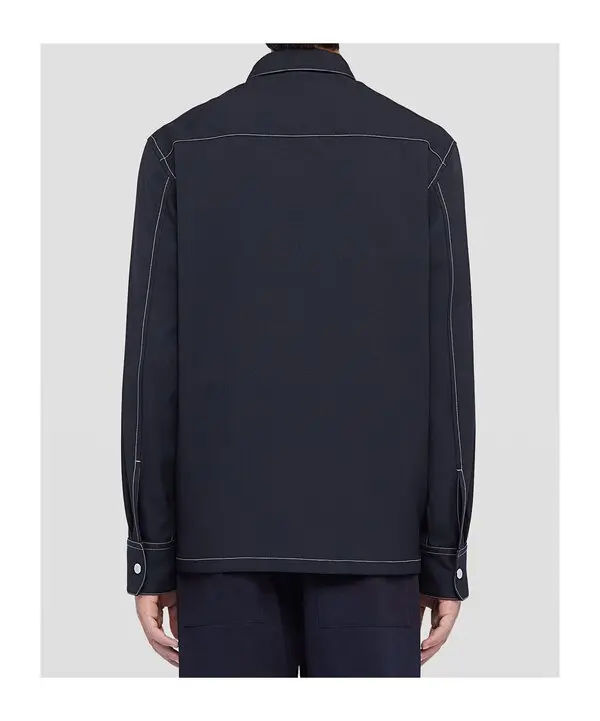 JIL SANDER Long Sleeved Zip-up Shirt - Midnight
