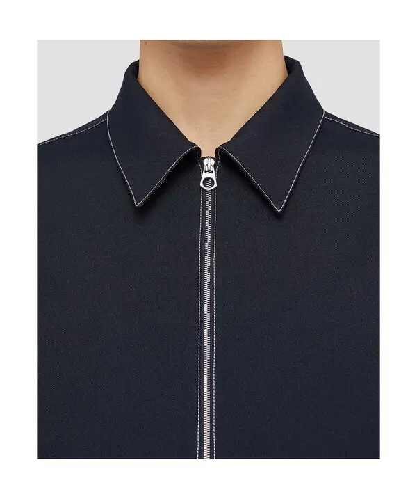 JIL SANDER Long Sleeved Zip-up Shirt - Midnight