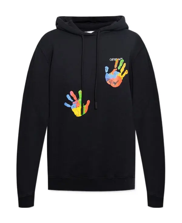 Off-White Graphic Print Logo Embroidered Hoodie