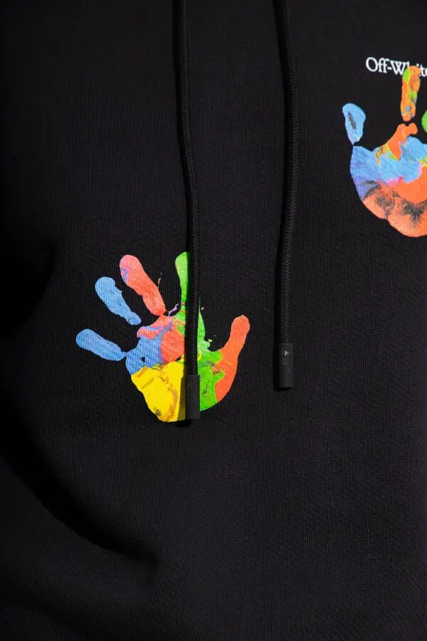 Off-White Graphic Print Logo Embroidered Hoodie