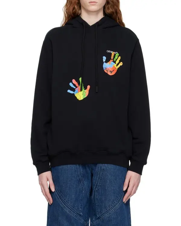 Off-White Graphic Print Logo Embroidered Hoodie