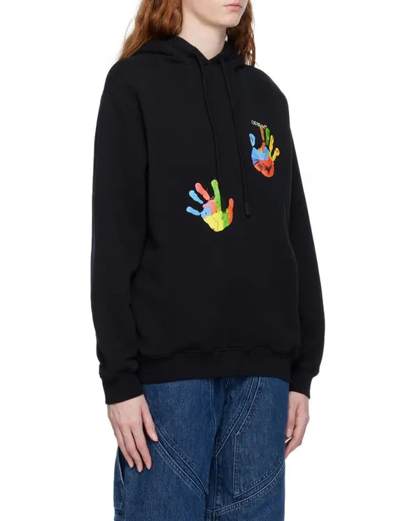 Off-White Graphic Print Logo Embroidered Hoodie