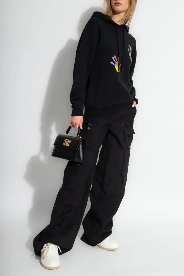 Off-White Graphic Print Logo Embroidered Hoodie
