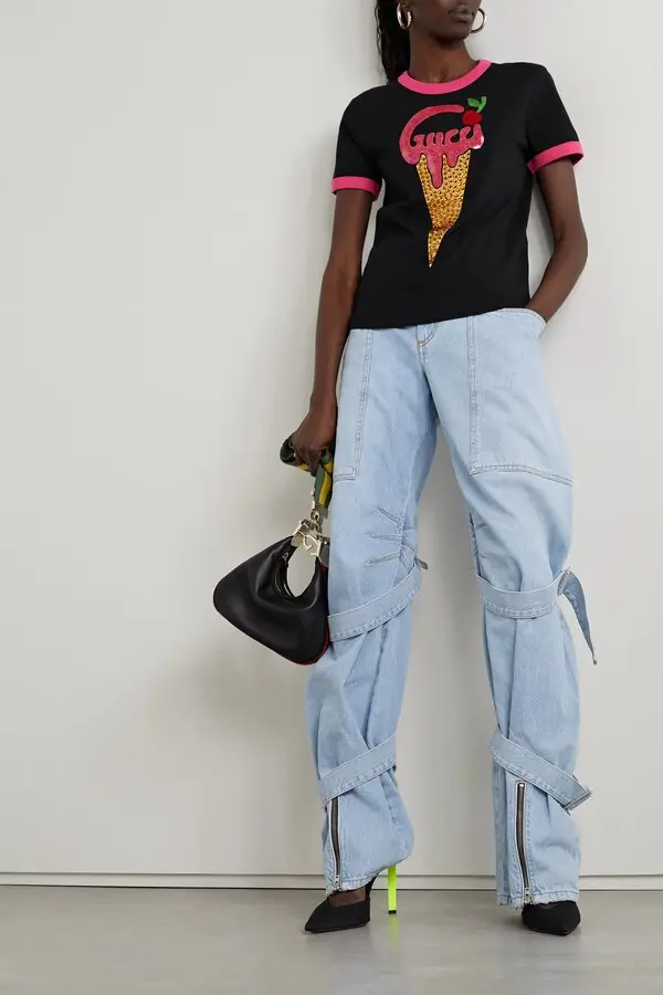 Gucci Ice Cream Sequin Embroidered T-shirt - No