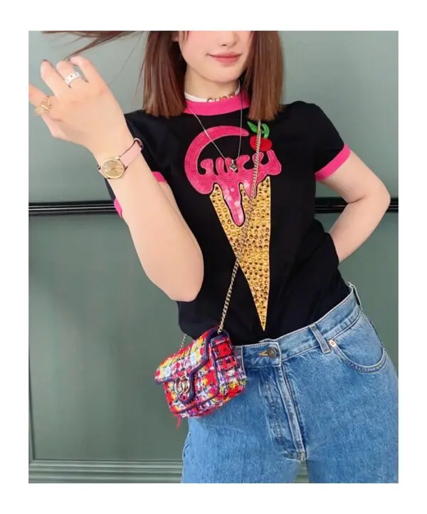 Gucci Ice Cream Sequin Embroidered T-shirt - No