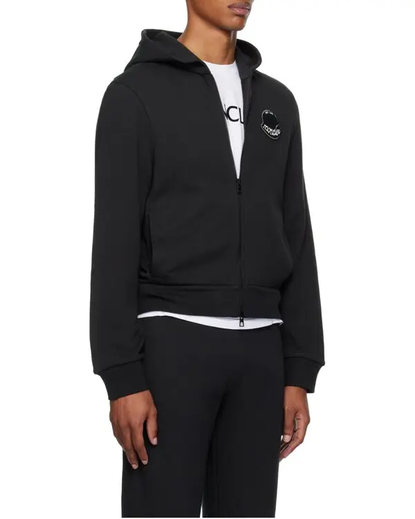 Moncler Zip-up Hoodie With Textured Logo Patch
