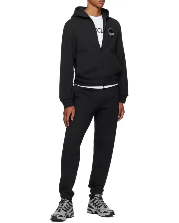 Moncler Zip-up Hoodie With Textured Logo Patch