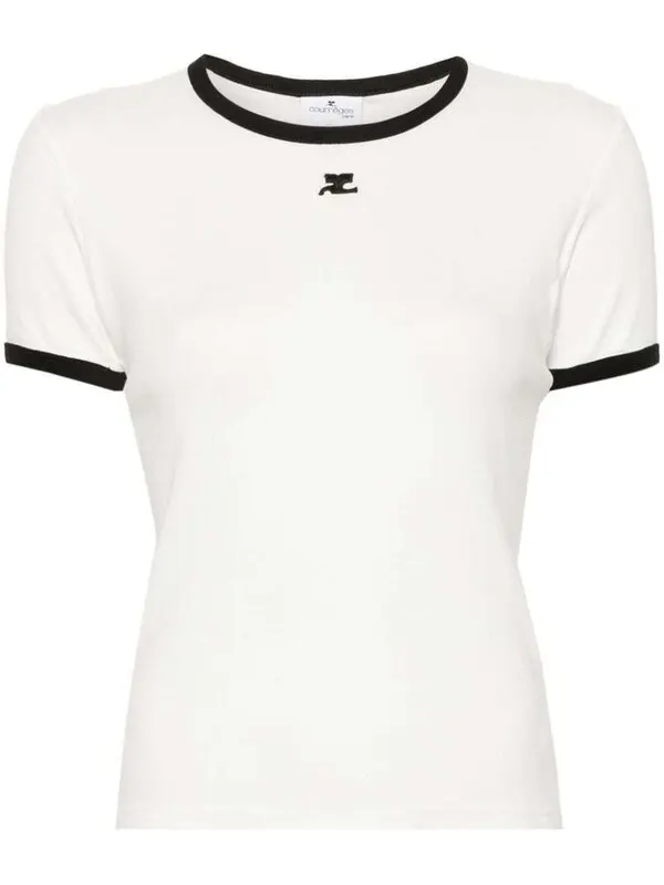 COURREGES Signature Contrast Trim T-shirt - No