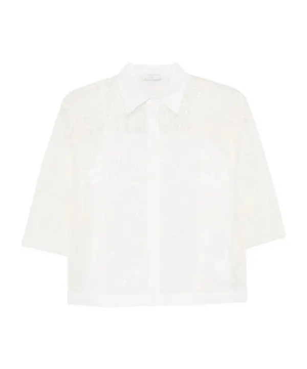 Peserico Sequin Semi-sheer Shirt - White